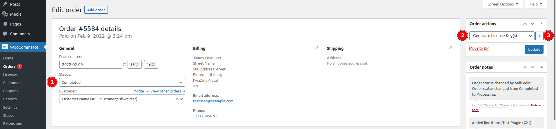 Manually Generate Licenses License Server For Woocommerce